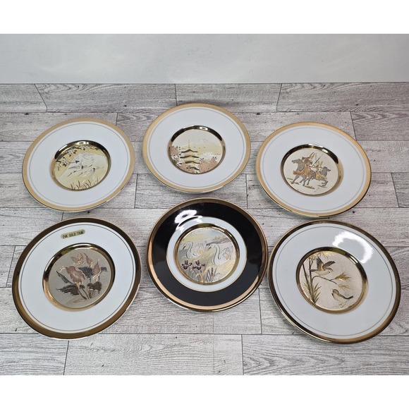 Art of Chokin | Dining | Lot 6 Vintage The Art Of Chokin Plate 24k Gold ...